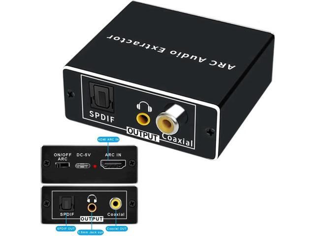 JAENFONG HDMI ARC to Toslink/Coaxial/3.5mm Audio Converter, HDMI ARC Audio Extractor 192KHz ...