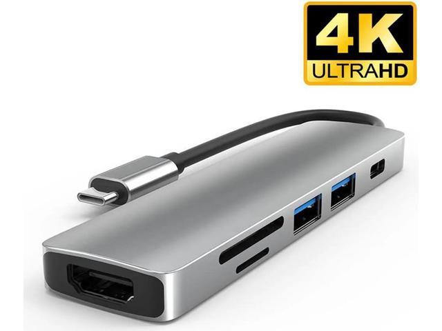 JAENFONG USB C Hub 6 in 1 Multiport Adapter for MacBook Pro/Air Mac ...