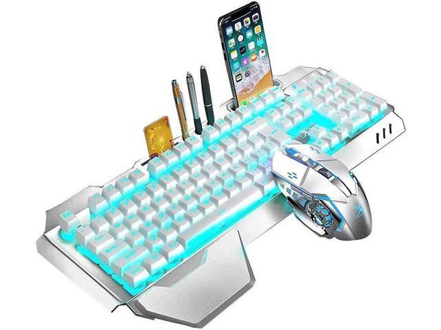 Wireless Gaming Keyboard and Mouse,Rainbow Backlit Rechargeable ...