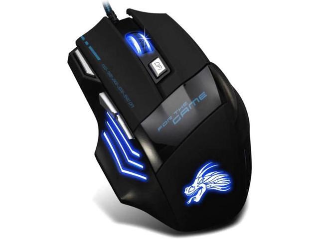 JAENFONG Wired Gaming Mouse 5500DPI Adjustable 7 Buttons Cable USB LED ...