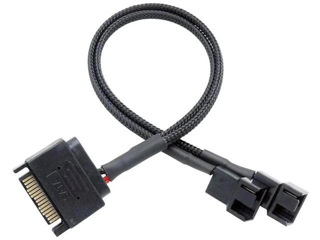 JAENFONG SATA to 3 Pin / 4 Pin Fan Adapter, 15 Pin SATA to 12V PC Case ...