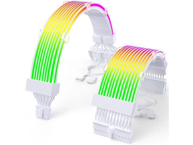 JAENFONG RGB 12VHPWR Cable Set,ARGB PSU Cable Extension of Soft LED ...