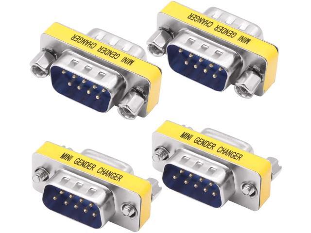 JAENFONG DB9 Gender Changer Solderless Connector Male to Male Adapter ...