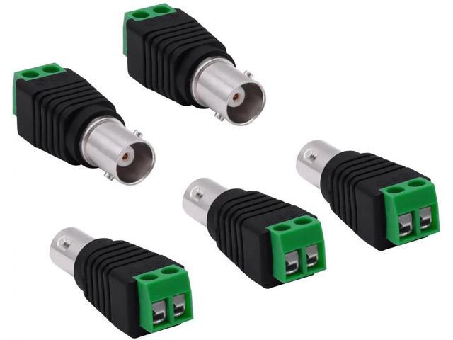 JAENFONG BNC Connector BNC Female to 2Pin Solderless Screw Terminal ...