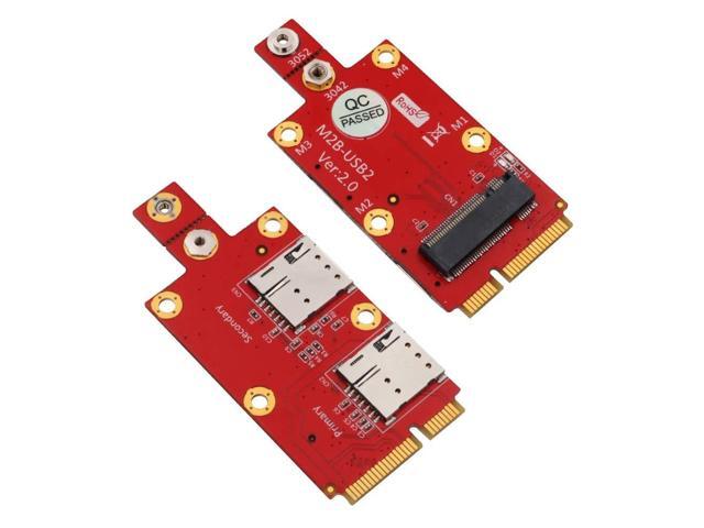 HLT M.2 (NGFF) Key B to Mini PCI-E Adapter with Dual Nano SIM Card Slot ...