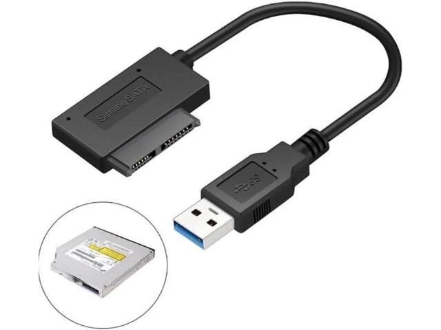 USB 3.0 to 7+6 13Pin Slimline SATA Laptop CD/DVD ROM Optical Drive ...