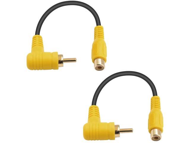 Short RCA Extension Cable 6in/15cm, 90 Degree RCA Subwoofer Cable, RCA ...