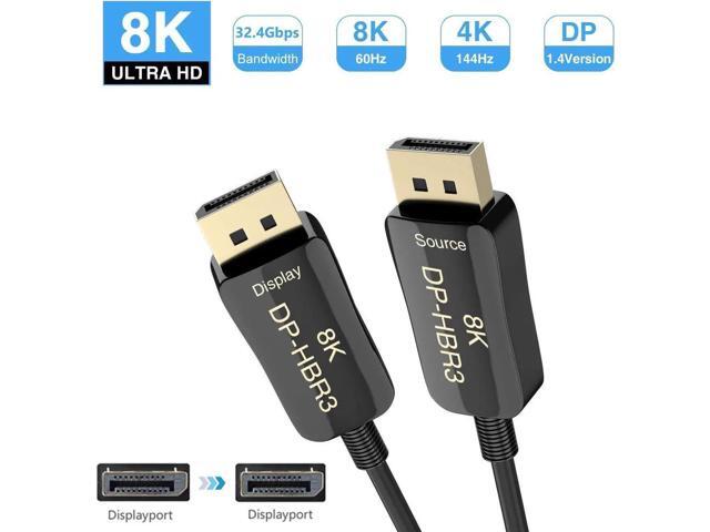 8K Fiber Optic Displayport 1.4 Cable 33Feet, HBR3 DP In Wall Fiber ...