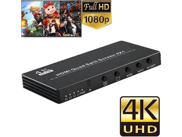 4K HDMI Quad Multiviewer 4x1 1080P HDMI Screen Multi-Viewer Seamless ...