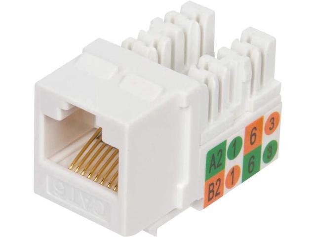 Cat6 RJ45 90-Degree Keystone Jack, Punch Down Keystone Jack Adapter ...