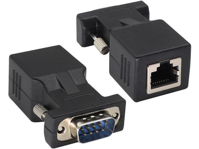 RJ45 to DB9 RS232 Adapter 9-Pin Serial Port RS232 Male to RJ45 Female ...