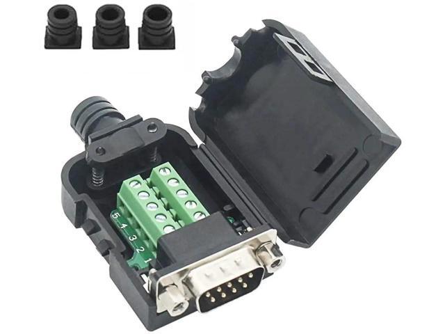 DB9 Breakout Connector to Wiring Solderless Terminal RS232 D-SUB Male ...