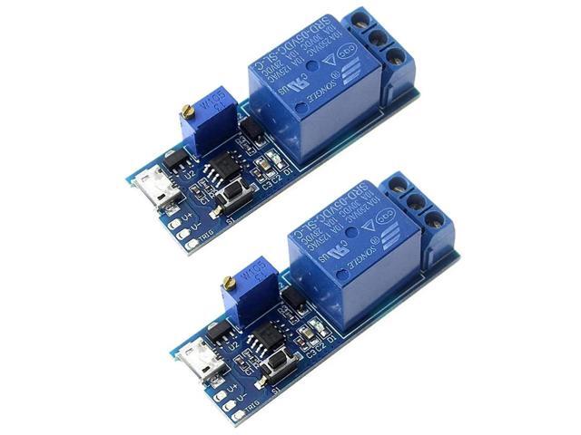 2pcs DC 5V Trigger Time Delay Switch Relay Module Adjustable Time Delay ...