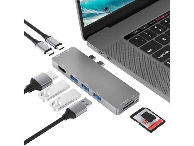 Mac USB C Hub Adapter, USB Type C Multi-port Hub MacBook Pro 2019 2018 ...