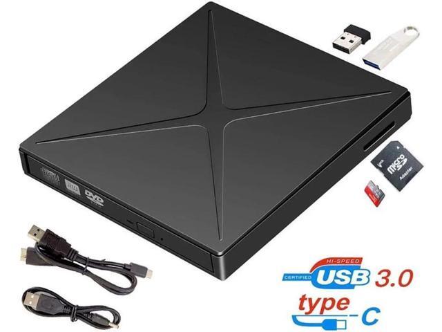 External CD Drive USB 3.0/Type-C Portable CD/DVD+/-RW Burner Player ...