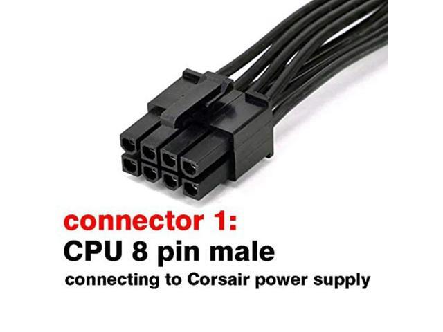 CPU 8 Pin Male to CPU 8 Pin (4+4) Male EPS-12V Motherboard Power ...