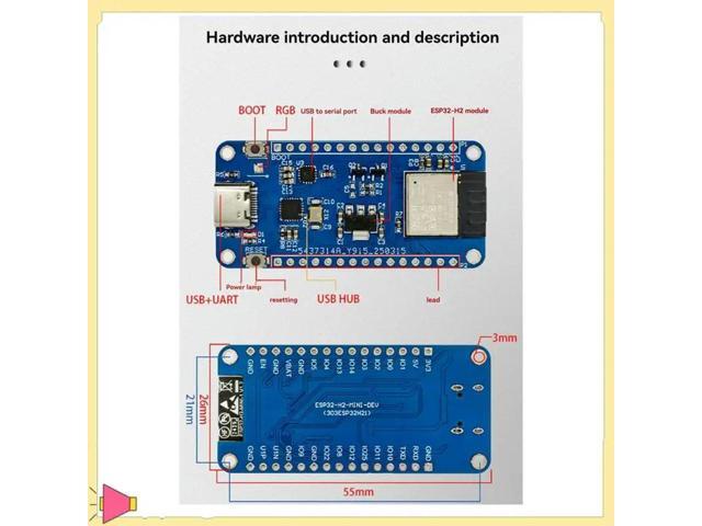 USB+UART Programming Enabled ESP32-H2-MINI Board With Type-C And RGB ...
