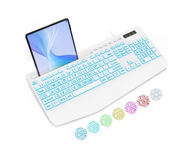 Large Print Backlit Computer Keyboards, Wired Lighted USB Keyboards ...