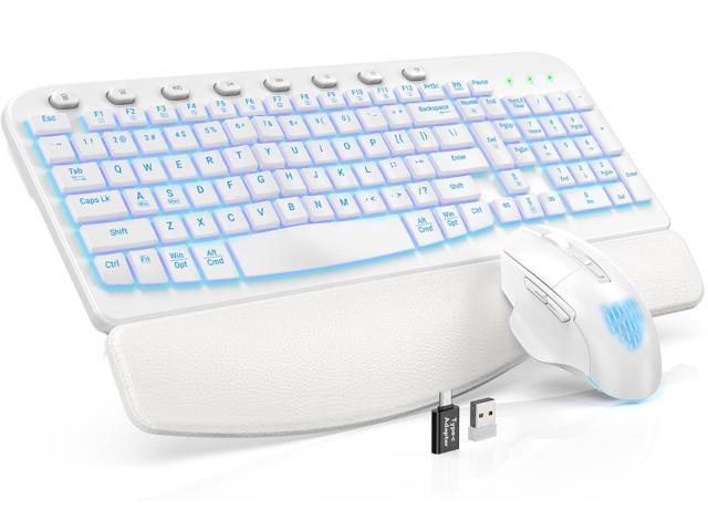 SABLUTE Ergonomic Wireless Keyboard and Mouse Combo - Wave Keyboard ...