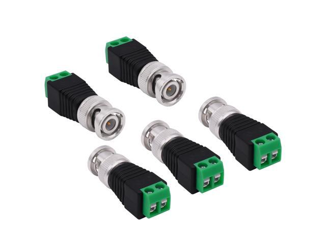 Vszerda BNC Connector BNC Male to 2Pin Solderless Screw Terminal Block ...