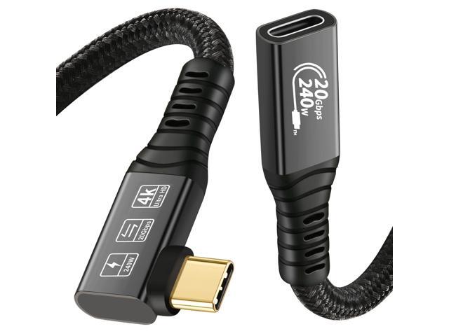 20Gbps USB C 3.2 Extension Cable, 90 Degree USBC 3.2 Gen2 Type-c Male ...
