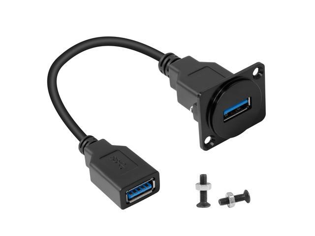 Vszerda USB 3.0 Panel Mount Adapter 5GBPS USB 3.0 Female to USB3.0 ...