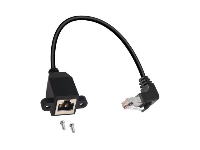 Vszerda 90°Angle RJ50 10P10C Panel Mount Ethernet Extension Cable, 10P ...