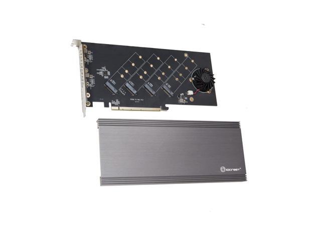 Vszerda Quad M.2 NVMe PCIe 4.0 x4 PCIe x16 Expansion Card NVMe M.2 up ...