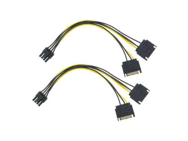 Vszerda 2 Packs Dual SATA to 8 Pin (6+2 Pin) Video Card GPU Power ...
