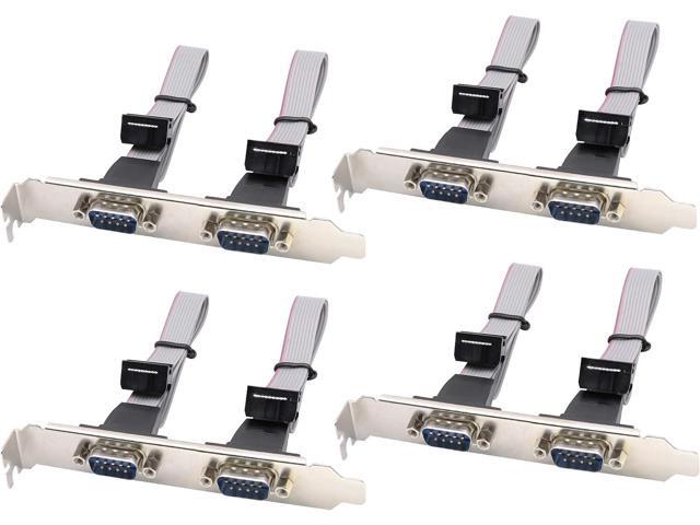 Vszerda 2 Port DB9 RS232Serial Port Bracket to 10 pin HeaderRibbon ...