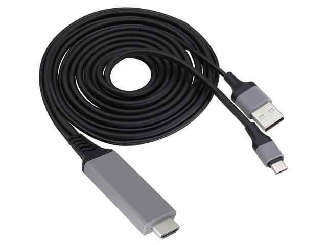 Vszerda 2 in 1 MHL USB Type C 3.1 Male & USB 2.0 A Male to HDMI Male 4K ...