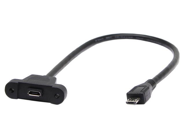 Vszerda 30cm Panel Mount Cable, Micro USB Male to Female, Ear Screw ...