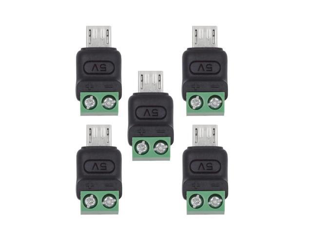 Vszerda 5pcs/Set Micro USB 5Pin Male to 2Pin Terminal Fast Charge ...