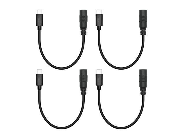 4Pcs Short DC 5.5mm x 2.1mm to USB C Power Cord 6inch, DC 5521 Female ...