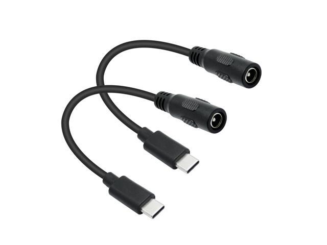 Short DC 5.5mm x 2.1mm to USB C Power Cord 6inch, DC 5521 Female to USB ...