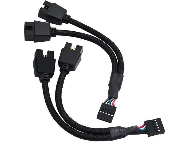 USB Header Splitter, Motherboard 9 Pin USB 2.0 to Dual 9 Pin Extension ...