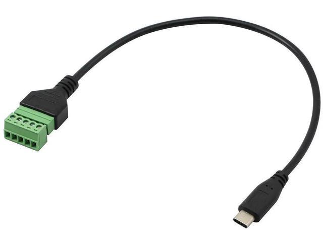 USB Type C Male to 5 Pin Screw Terminal Female Solderless Bolt Screw ...