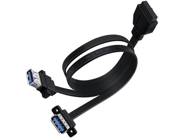 USB 3.0 Front Panel Cable 5Gbps USB 3 0 Header Extension Cable 19/20 ...
