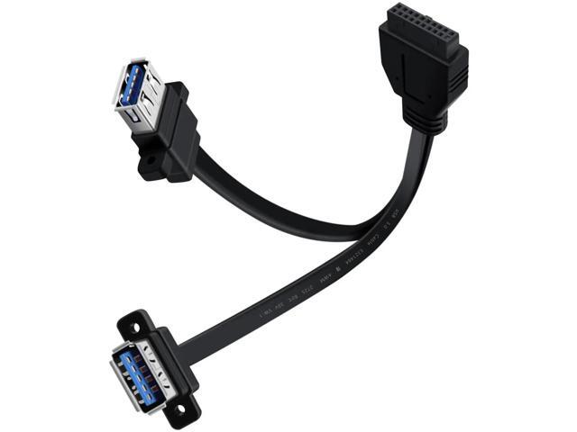 USB 3.0 Front Panel Cable Extension with Panel Mount Holes 5Gbps ...