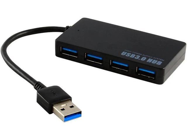 4-Port USB 3.0 Hub 5Gbps Portable Compact PC Mac Laptop Notebook ...