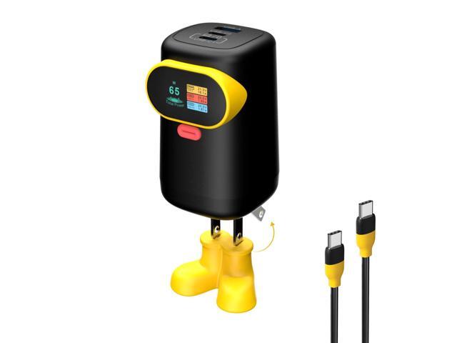 V-checker 65W USB C Charger Block, 3-Port GaN Charger Compact Foldable ...