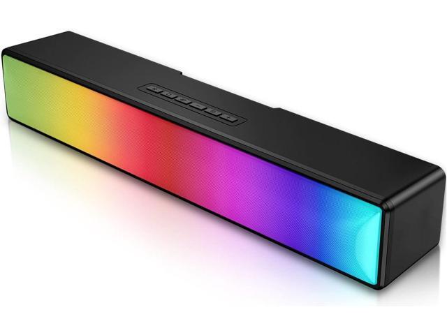 Computer Speakers, Computer Sound Bar with RGB Lights, USB Powered PC ...
