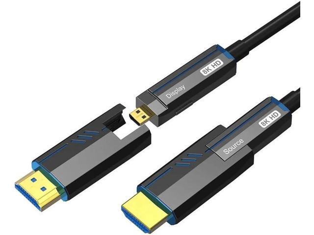 8K Fiber Micro HDMI Cable with Detachable HDMI Adapter, 164ft Long ...