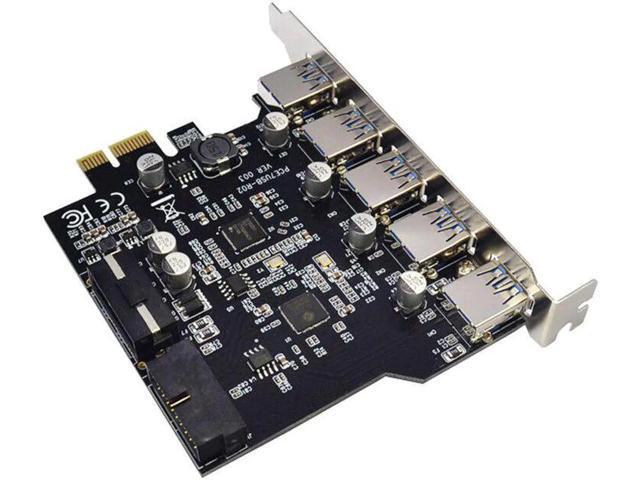 5 Port PCI-E to USB 3.0 HUB PCI Express Expansion Card Adapter 5 Gbps ...