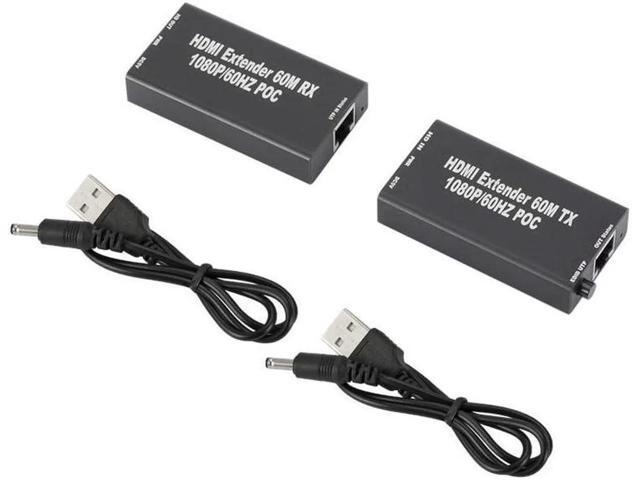 60M 1080p 3D HDMI-Compatible Extender Cat5e Cat 6 Ethernet Signal RJ45 ...