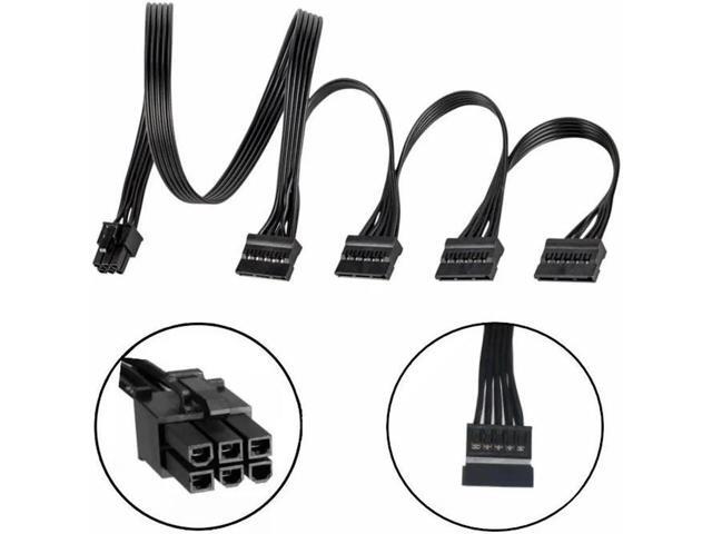 JAENFONG Original Seasonic 6Pin to 4 SATA Straight HDD SSD Power Cable ...