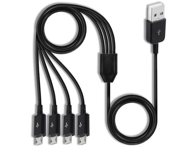 Micro USB Splitter Cable 4-in-1 Multi Micro USB Charging Cord USBMicro ...