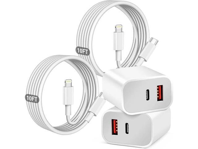 Fast Charger iPhone Dual Port A/C Charging Adapter 2Pack Quick Double ...