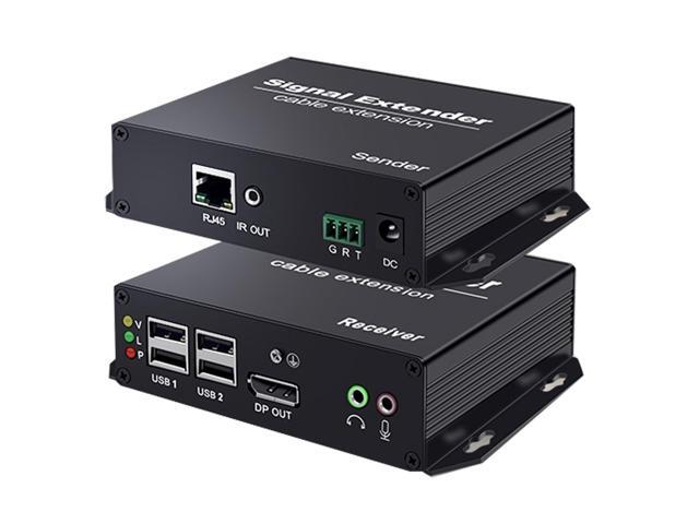 DisplayPort KVM Extender, 4K@30Hz KVM Extender DisplayPort Over Cat5e/6 ...