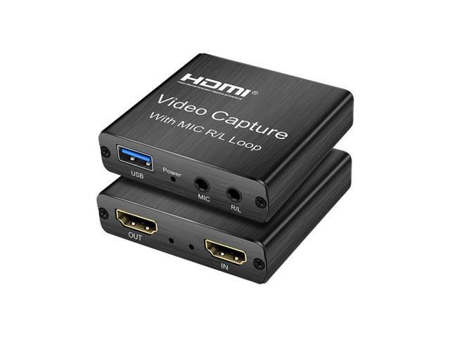 4K Video Capture Card with HDMI Loop 3.5mm R/L Stereo/MIC Output HD ...